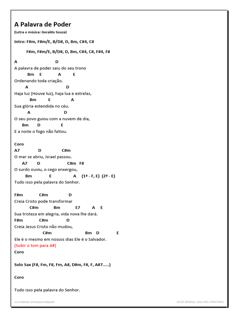 A Palavra de Poder - Letra | PDF