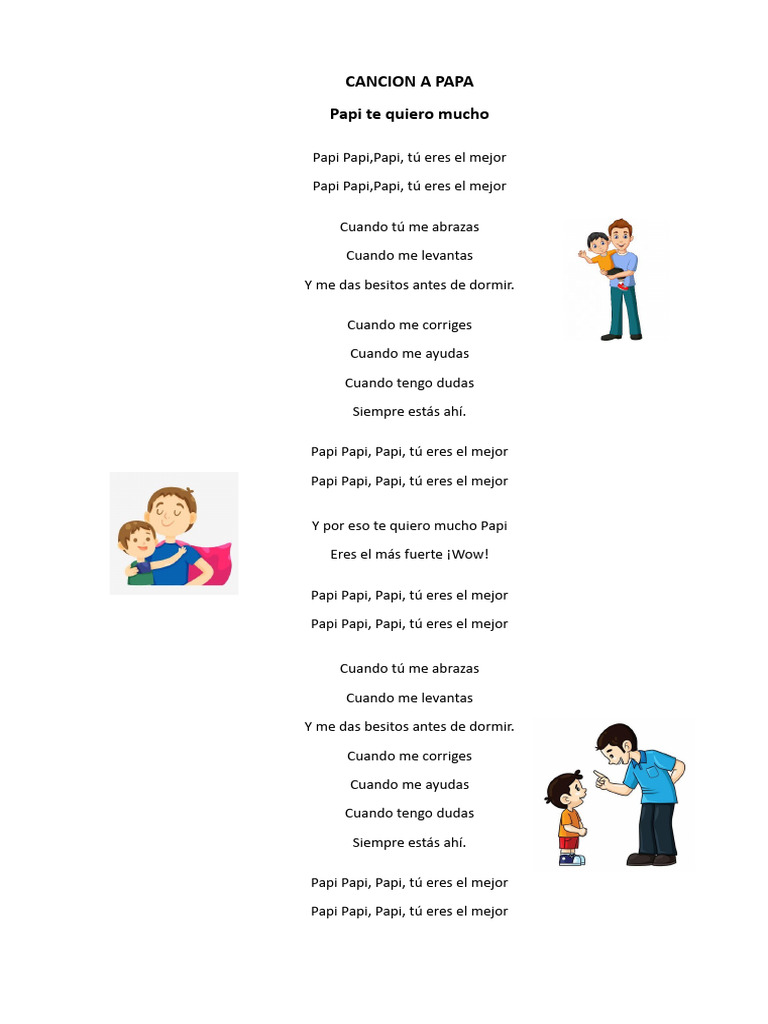 Letra de La Canción Papi Papi | PDF | Relaciones personales, crianza y ...