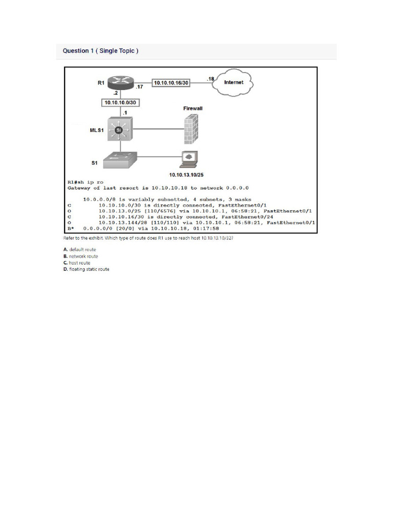 200-301 Exam - Free Questions and Answers - ITExams - Com - PG 2 | PDF