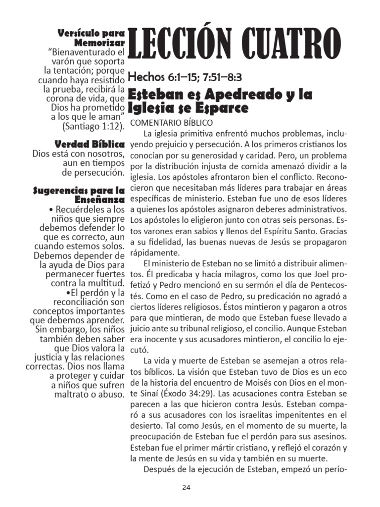 Leccion04-Esteban Es Apedreado | PDF | Jesús | Biblia