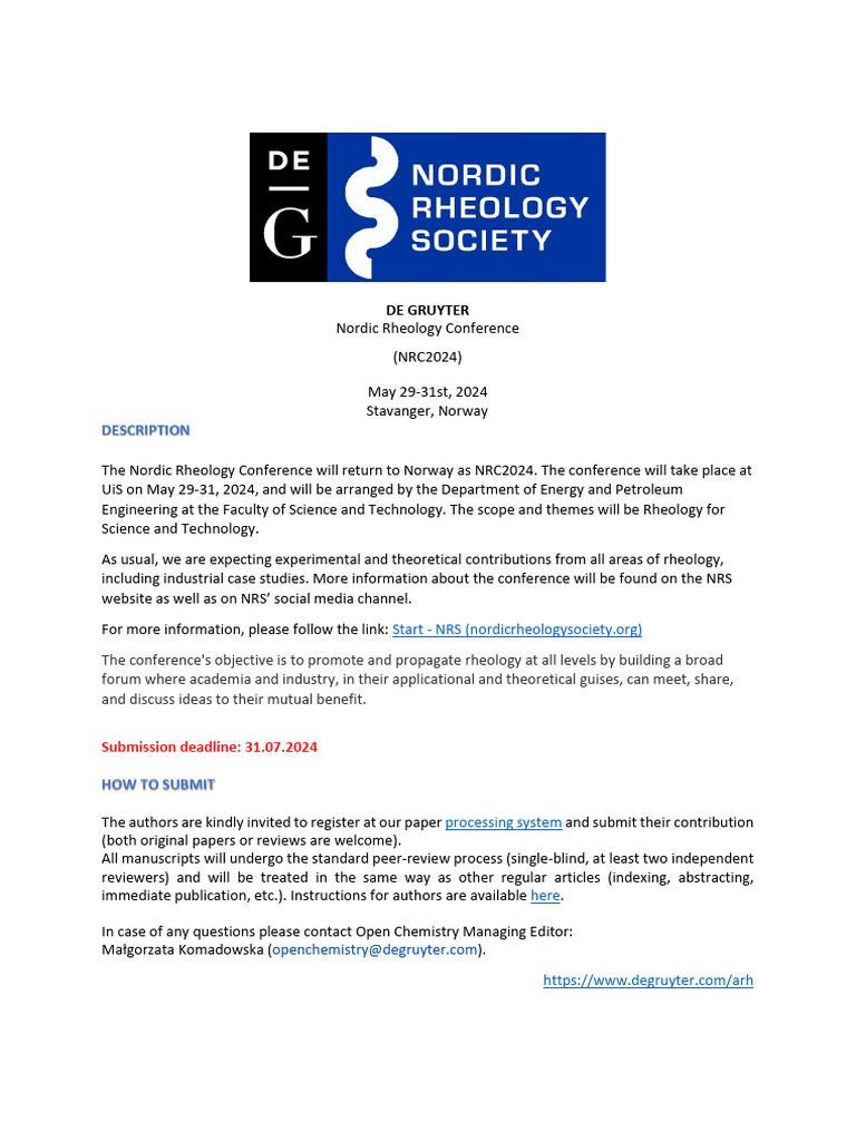 ARH - CFP - Nordic Rheology Conference | PDF