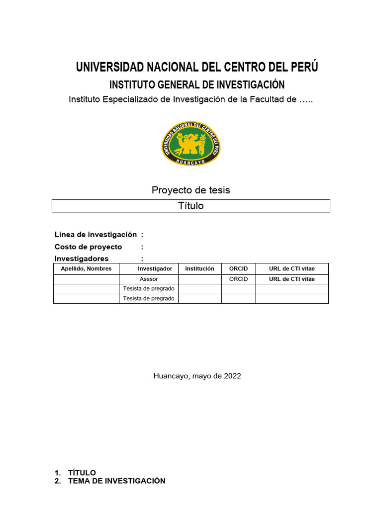 Estructura de Plan de Tesis | PDF | Presupuesto | Science Estructura de Plan de Tesis | PDF | Presupuesto | Science