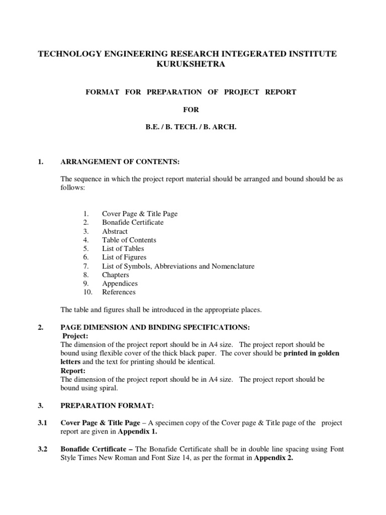 Major Project Repor Format | PDF | Times New Roman | Letter Case