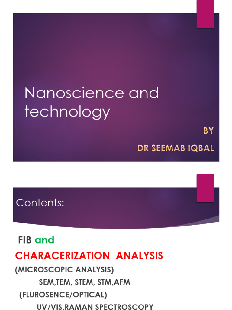 Characterization Techniques | PDF | Ultraviolet–Visible Spectroscopy ...