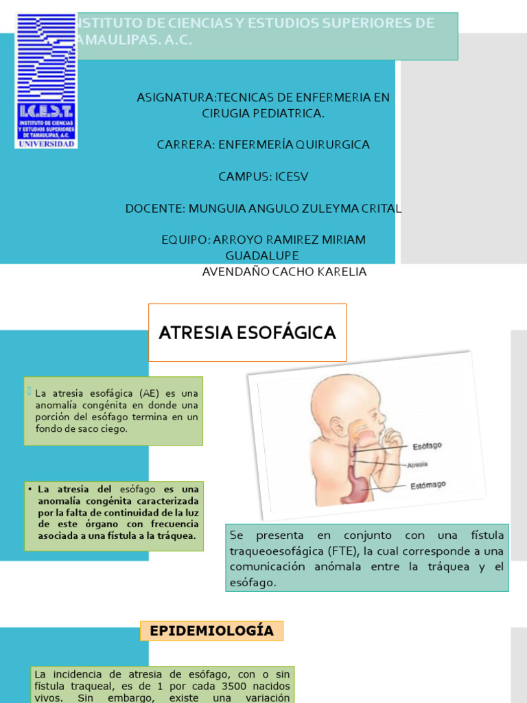 Atresia Esofagica - Eq. 2 | PDF | Cirugía