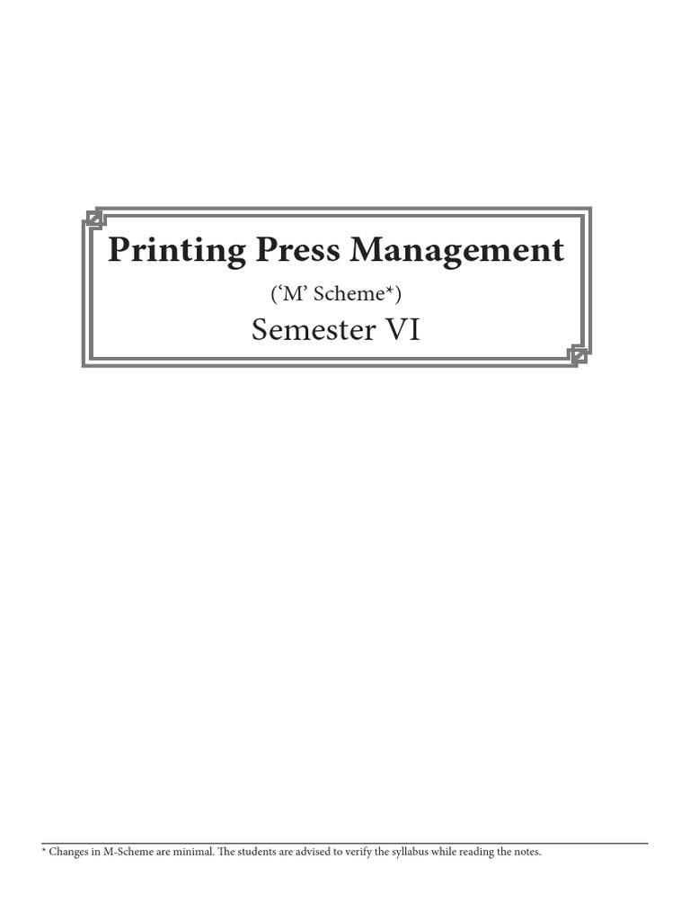 Printing Press Management Curriculum | PDF | Organization Development ...