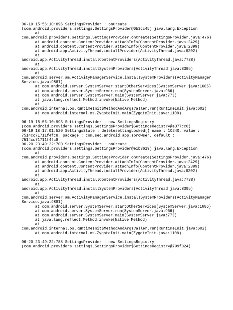 Settingsprovider Pdf Java Programming Language Computer Programming