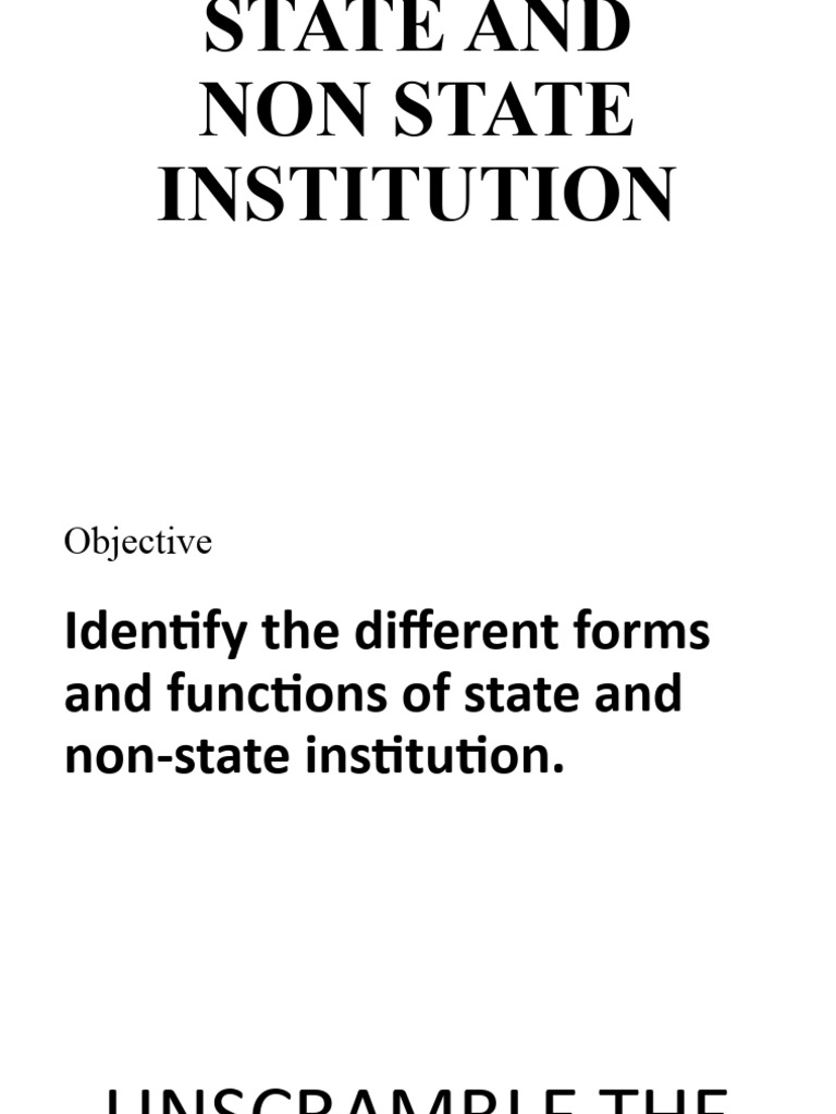 State and Non State Institution | PDF