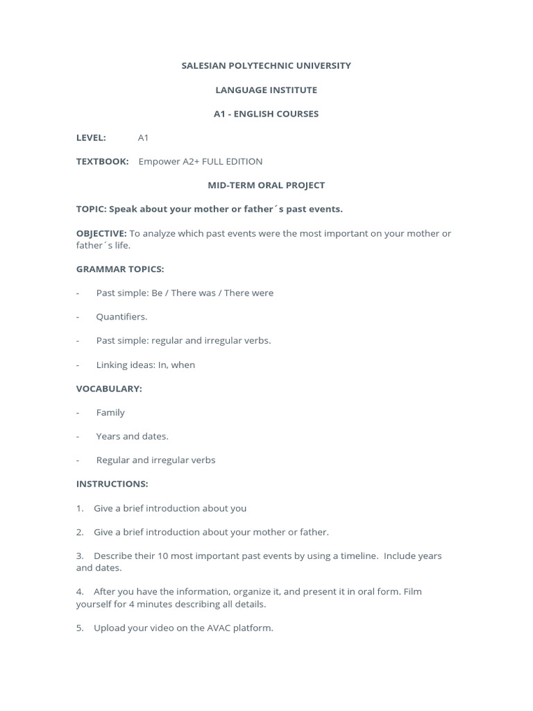 Salesian Polytechnic University Mid Term Project A1 | PDF