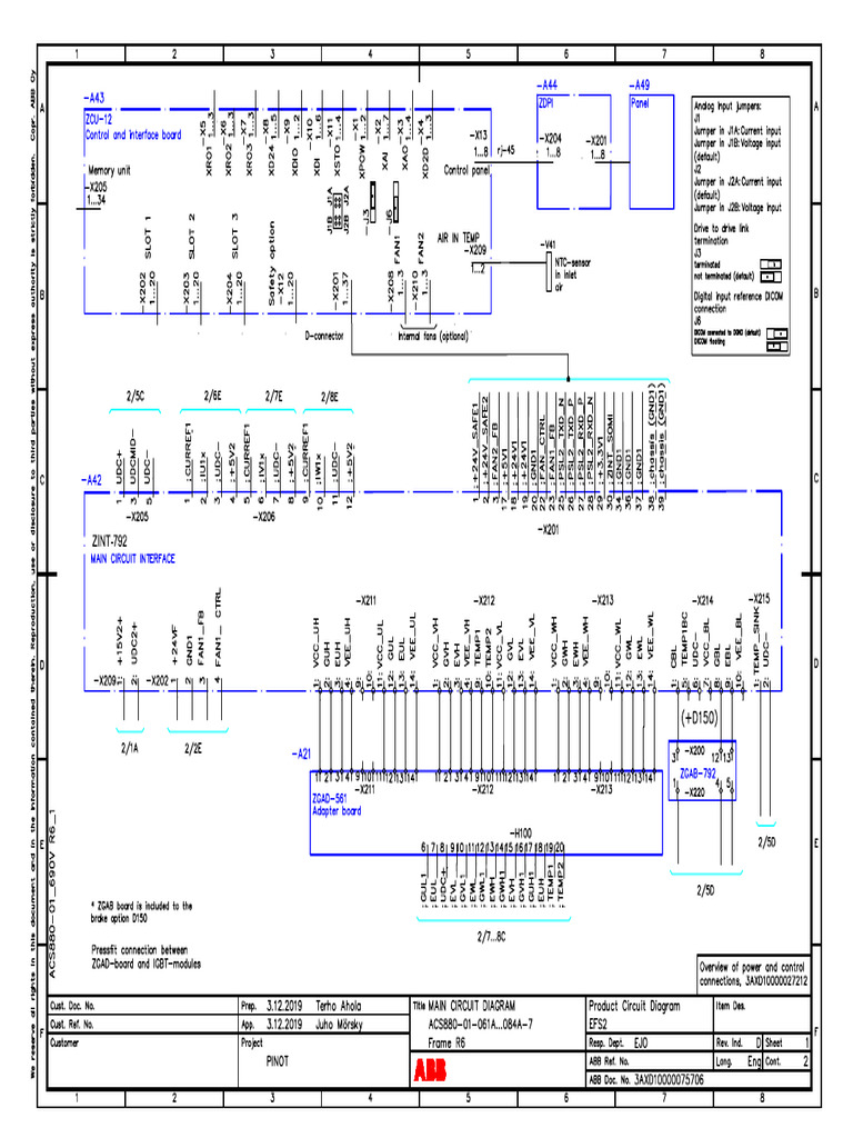 Main circuit diagram_ACS880-01_690V R6_3AXD10000075706_D | PDF