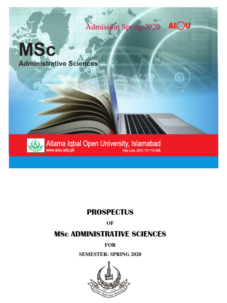 MSc Administrative Sciences Prospectus | PDF | Science | Course Credit