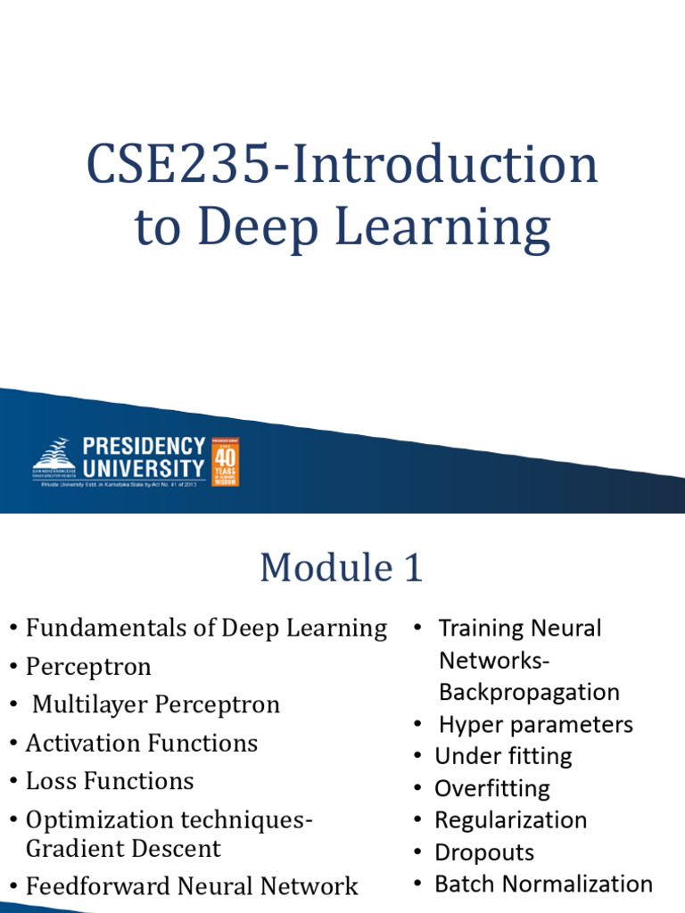 Module1 - Upto Loss Function | PDF | Artificial Neural Network | Deep Learning