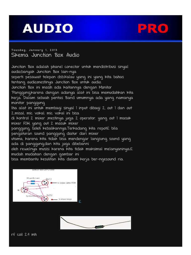 AUDIO PRO - Skema Junction Box Audio | PDF