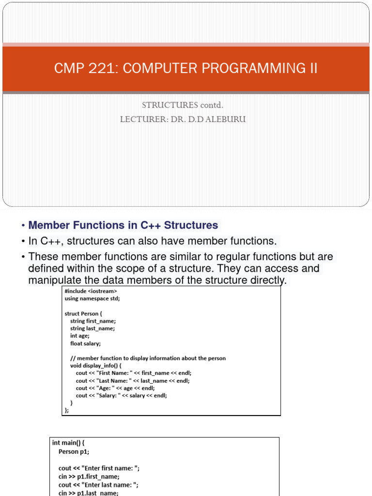 Structures Part 2 | Download Free PDF | Namespace | Computer Engineering