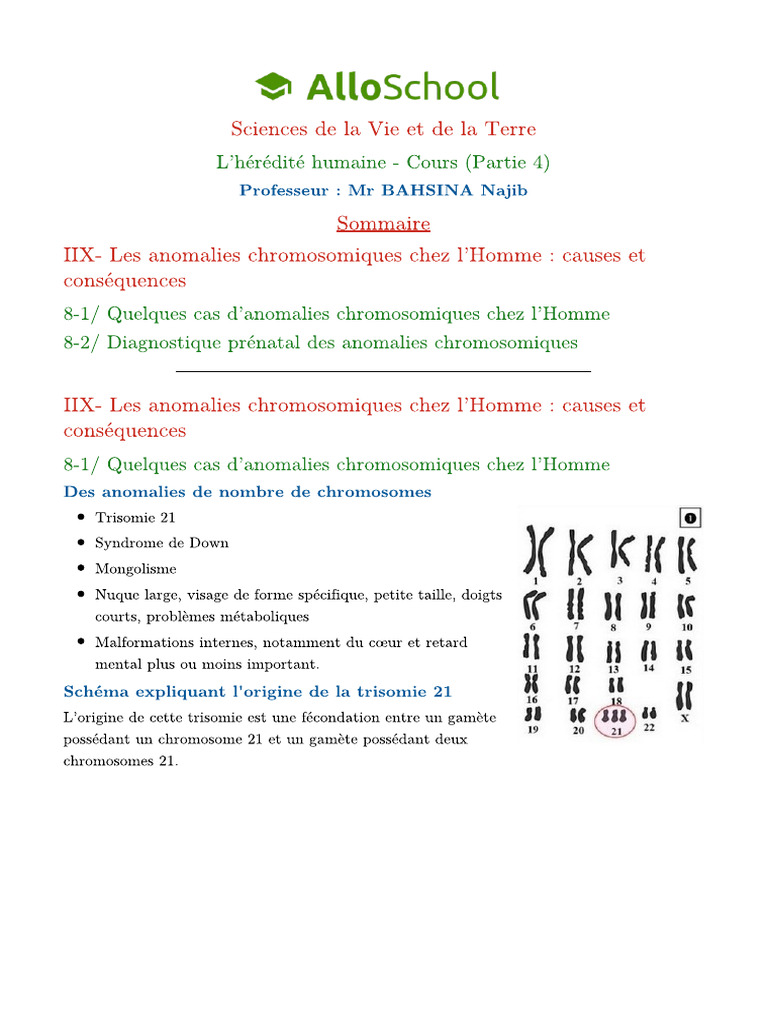 L Heredite Humaine Cours Partie 4 | PDF