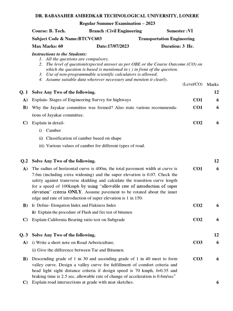 Transportation Engineering 1 | PDF | Road | Traffic