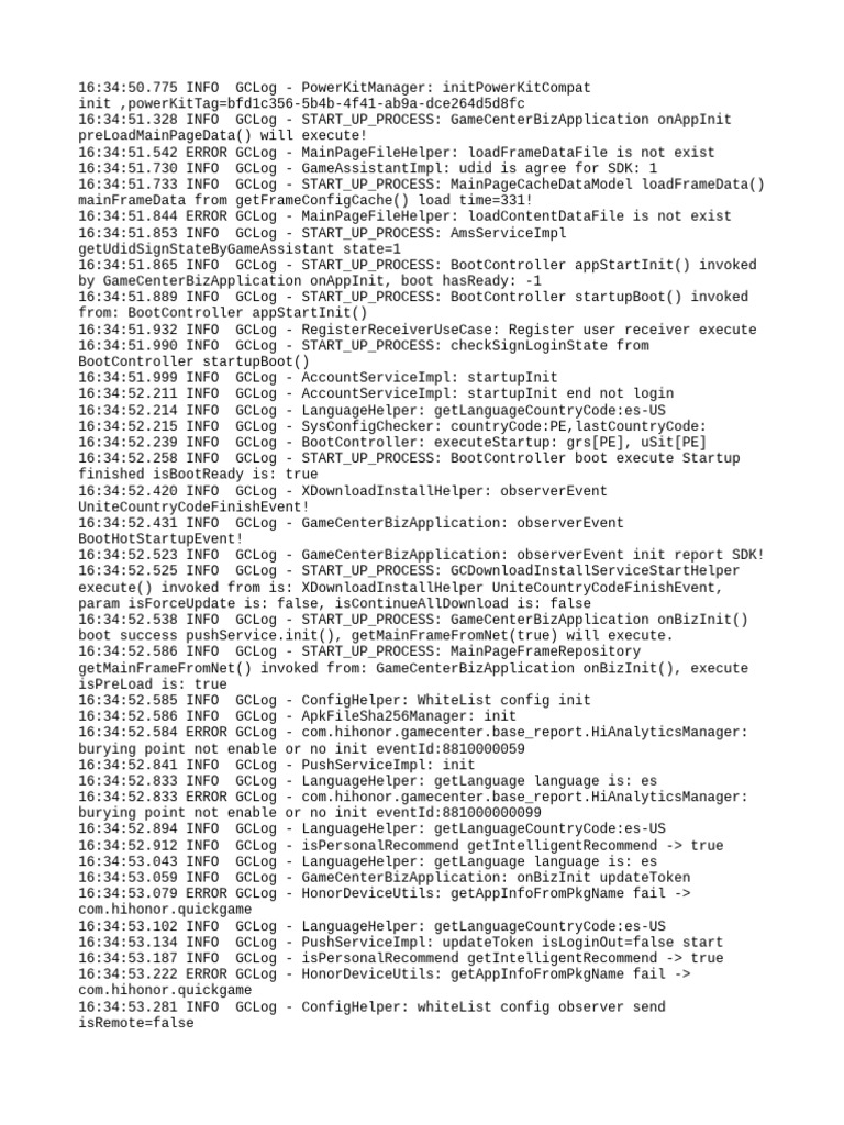 GameCenter Startup Log Analysis | PDF | Computing | Software