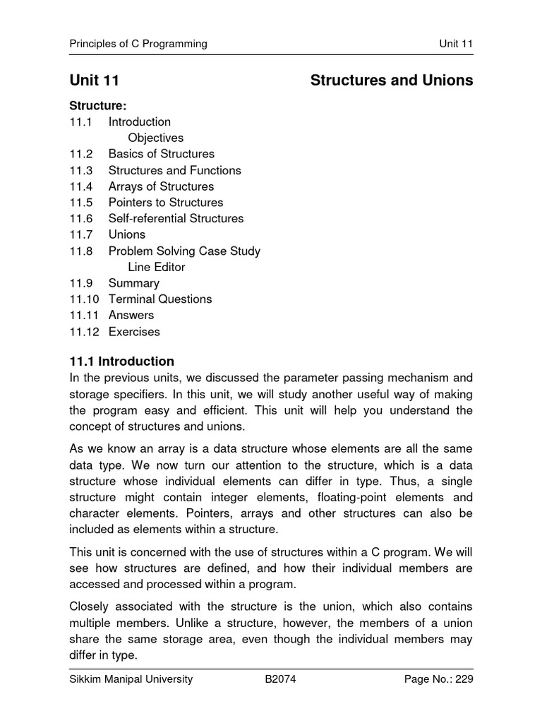 C Programming: Structures and Unions Guide | PDF | Pointer (Computer Programming) | Computer Program