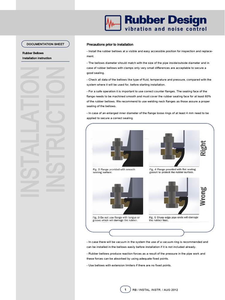 RubberDesign Installation Instruction-bellows | PDF | Pipe (Fluid ...