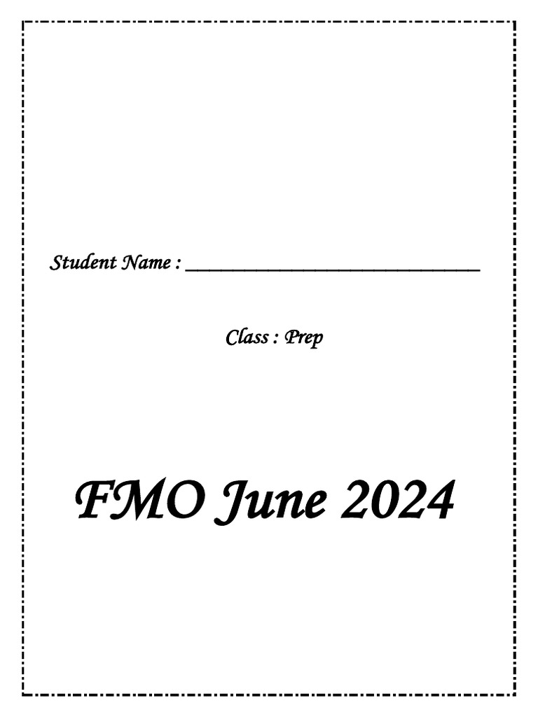 Prep FMO June Final Holyday Homeword 24 | PDF | Plural | Grammatical Number
