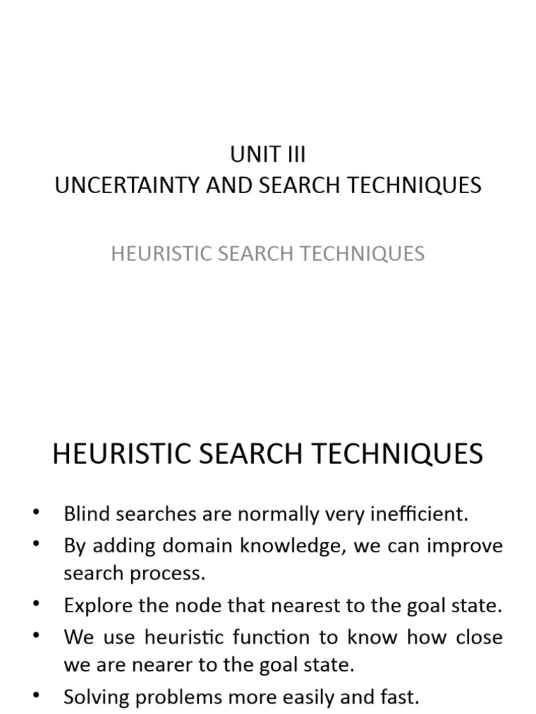 Heuristic Search Techniques 1636978392317 | PDF | Algorithms | Computer Programming