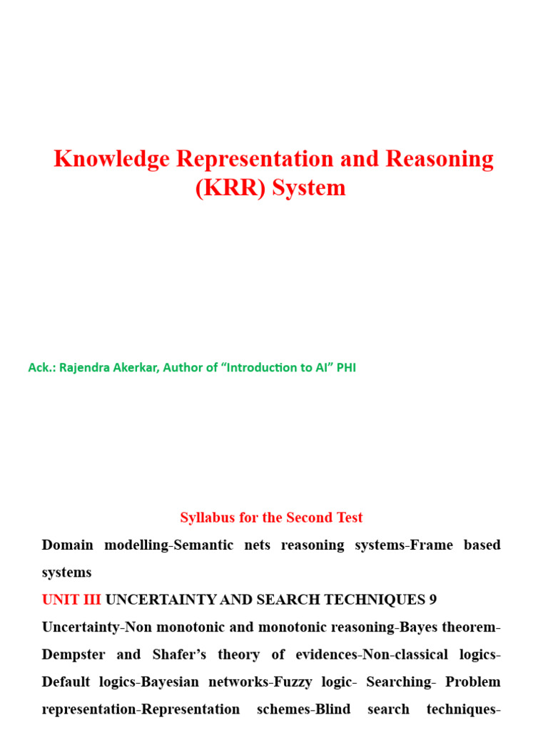 Knowldege Representation and Reasoning 1630079226122 | PDF | Knowledge Representation And ...