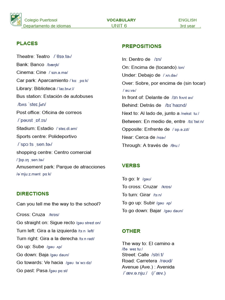06 - UNIT 6 - VOCABULARY - English AMAZING 3 | PDF