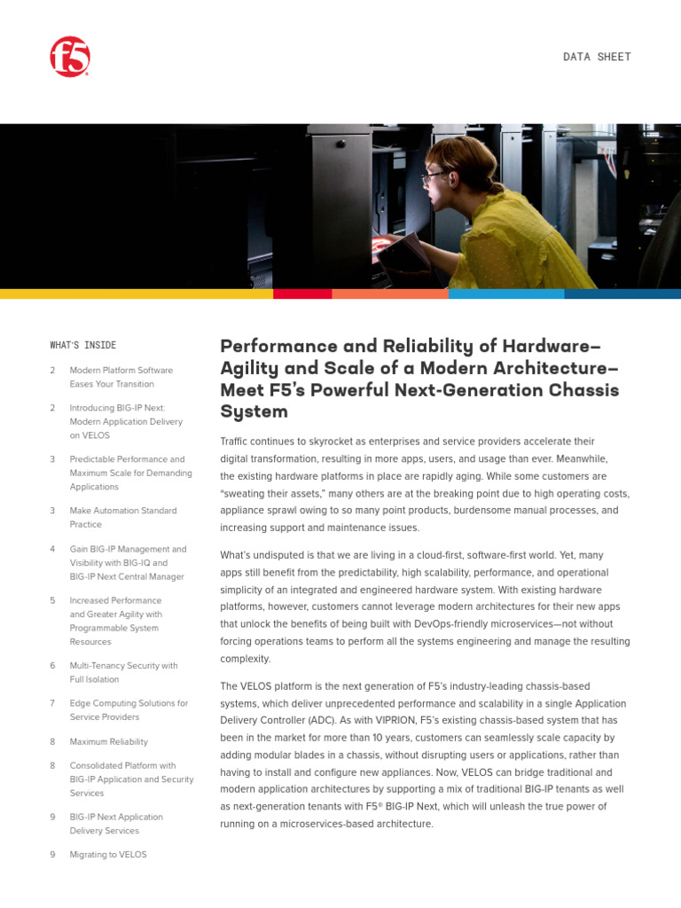 Velos f5 Powerful Next Generation Chassis System Datasheet | PDF | Computing | Computer Engineering