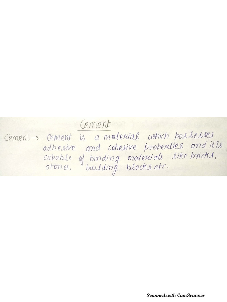 Cement Complete Notes Unit 3 | PDF