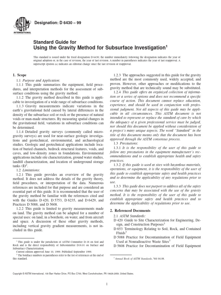 Using The Gravity Method For Subsurface Investigation | PDF | Surveying ...