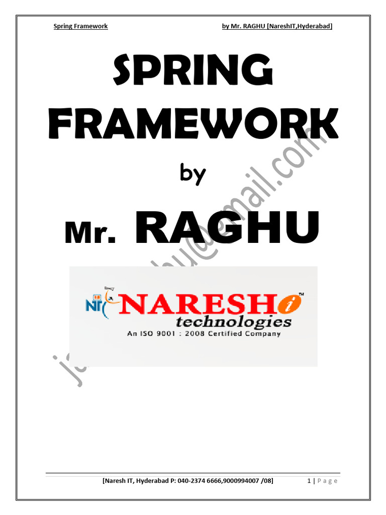 Spri Raghu Sir Naresh IT | PDF | Class (Computer Programming) | Spring ...