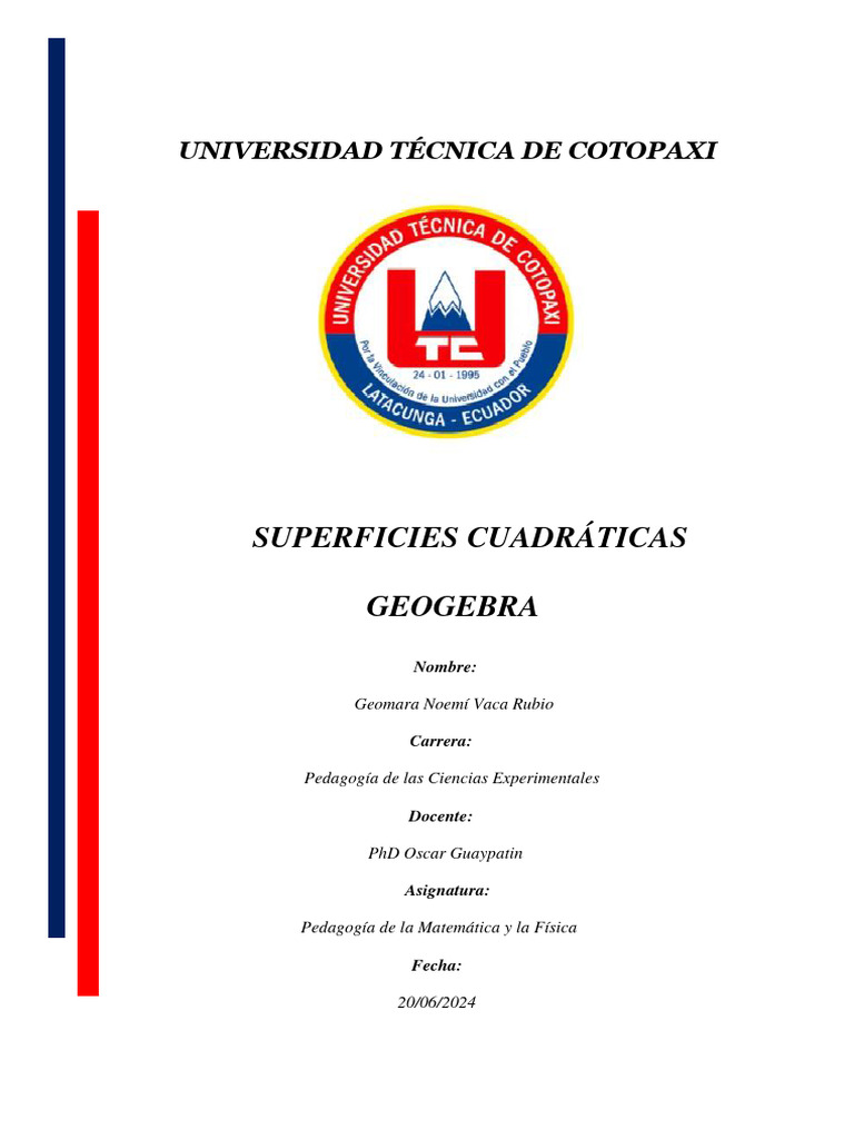 Superficies Cuadráticas - Geomara | PDF | Geometría diferencial ...