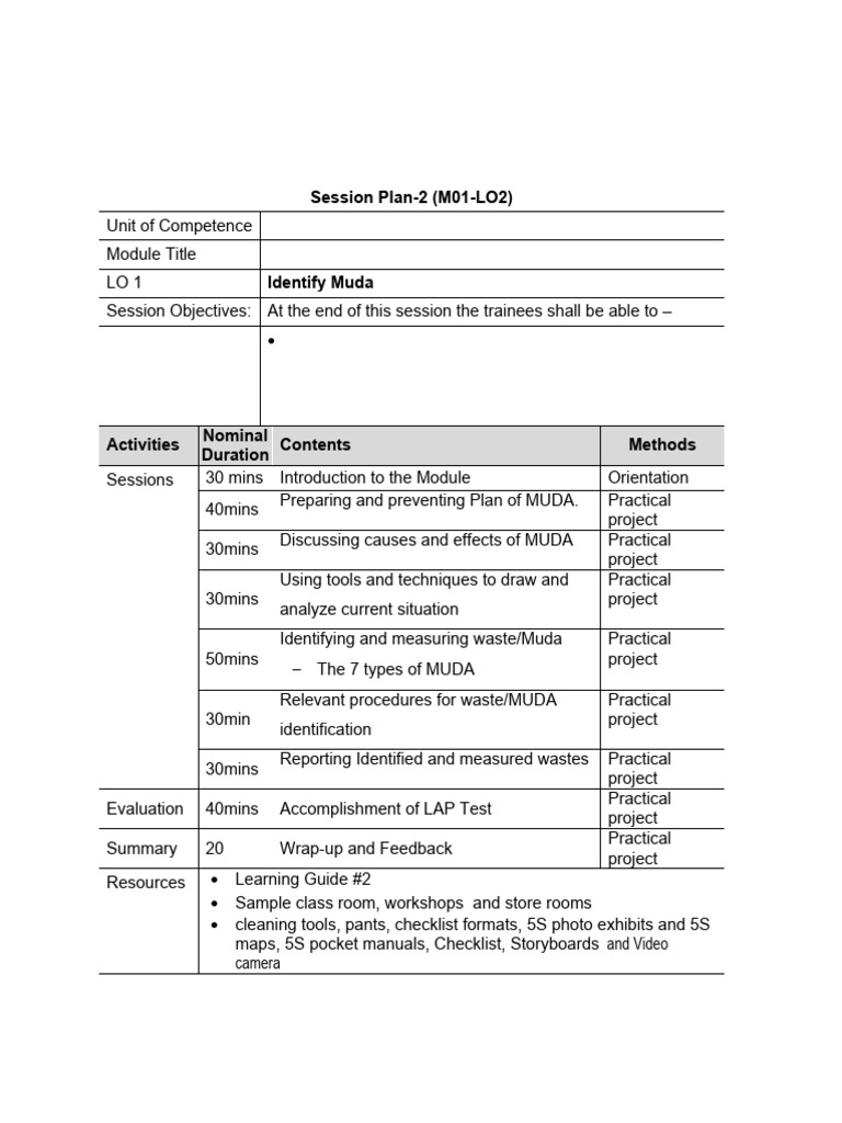 WELDING Session Plan | PDF | Welding | Construction