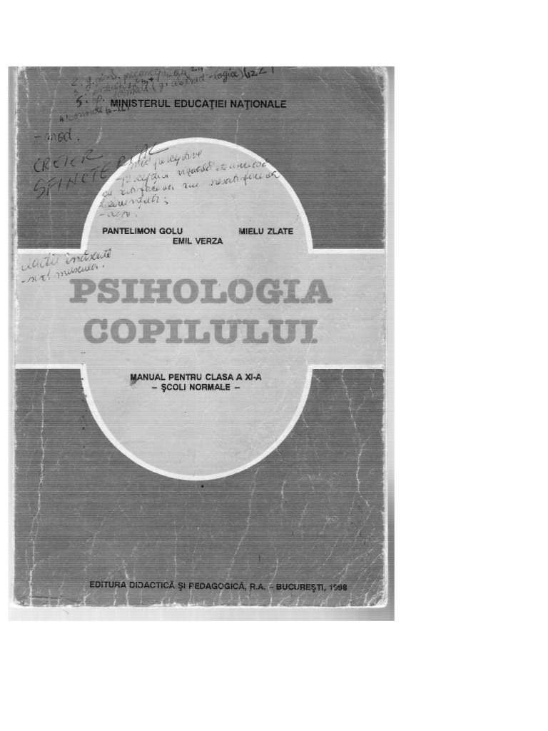 Psihologia Copilului ZLATE GOLU | PDF