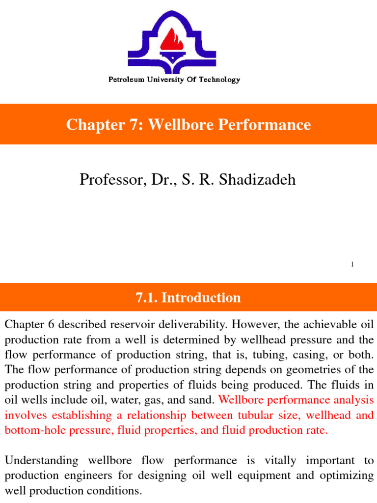 Chapter 7-Wellbore Performance | PDF | Fluid Dynamics | Reynolds Number