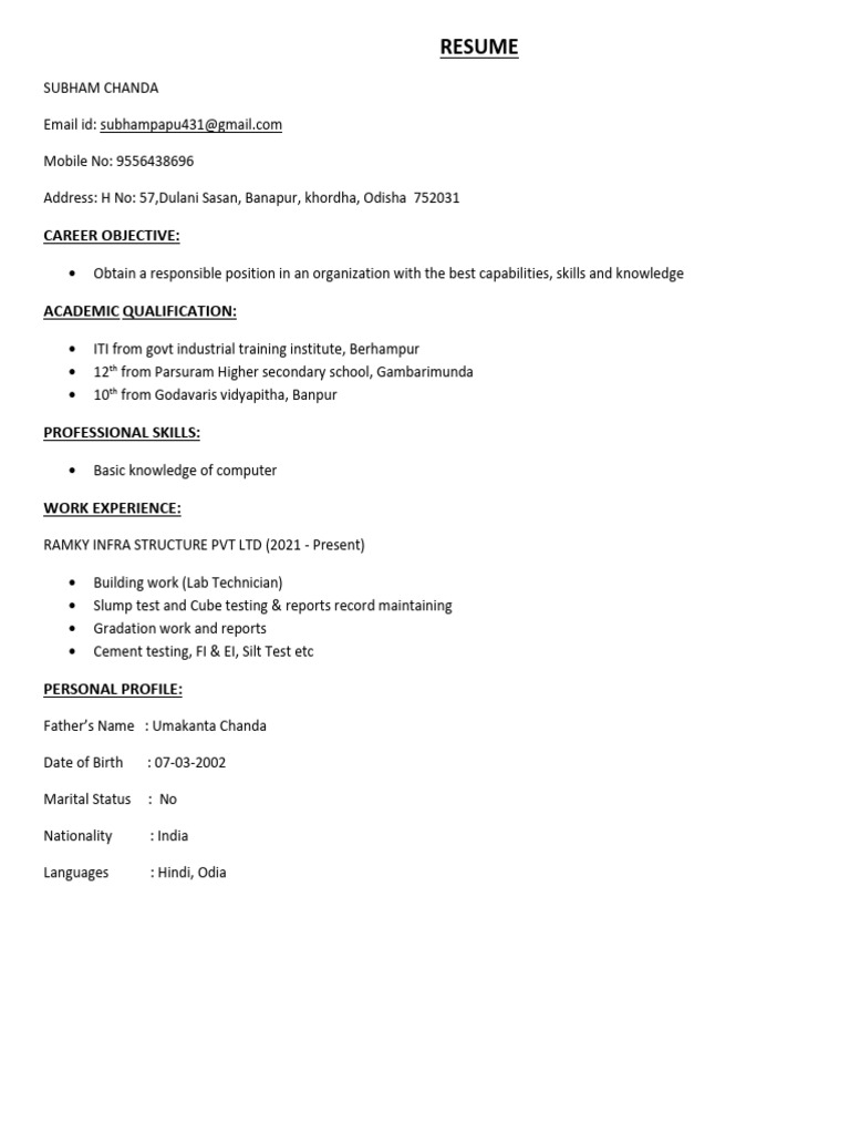 Subham Resume | PDF