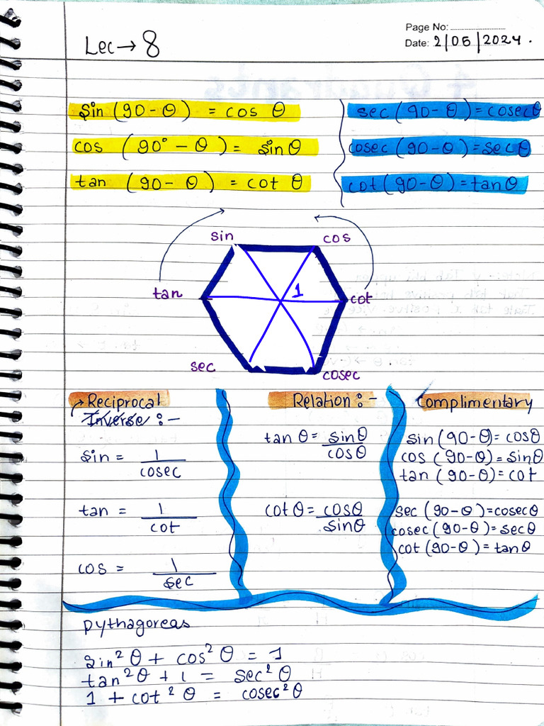 Lec 8 Notes Trignometry By Divyanshi Jha Pdf