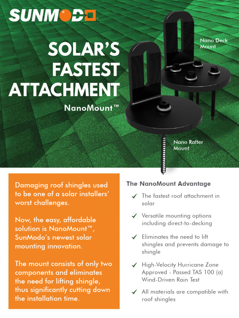 Sunmodo Nano - DECKING | PDF | Home & Garden | Computers