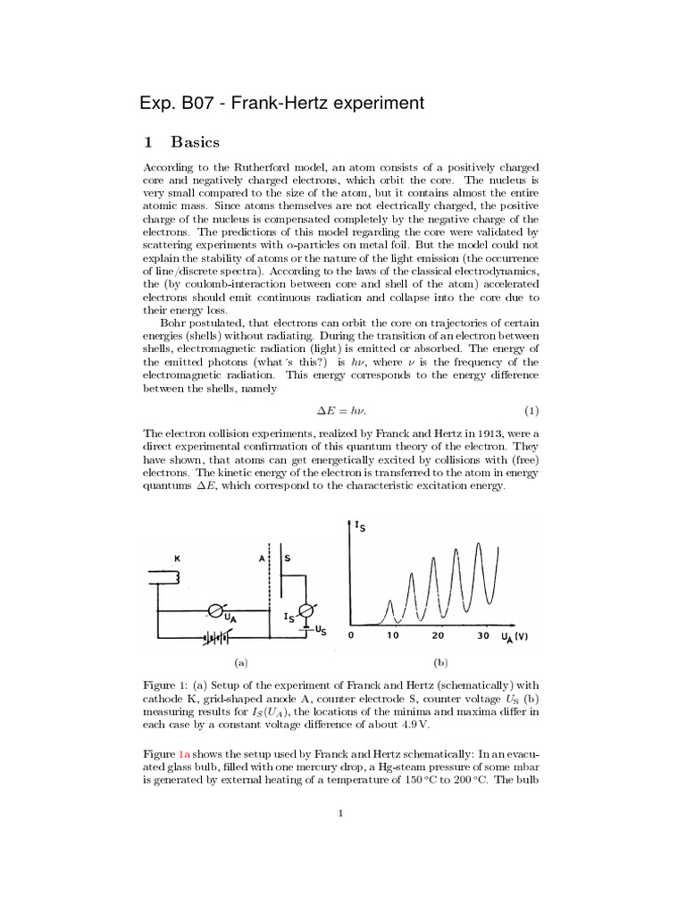 b07 Frank-Hertz Manual en v1.0 | PDF | Atoms | Electron