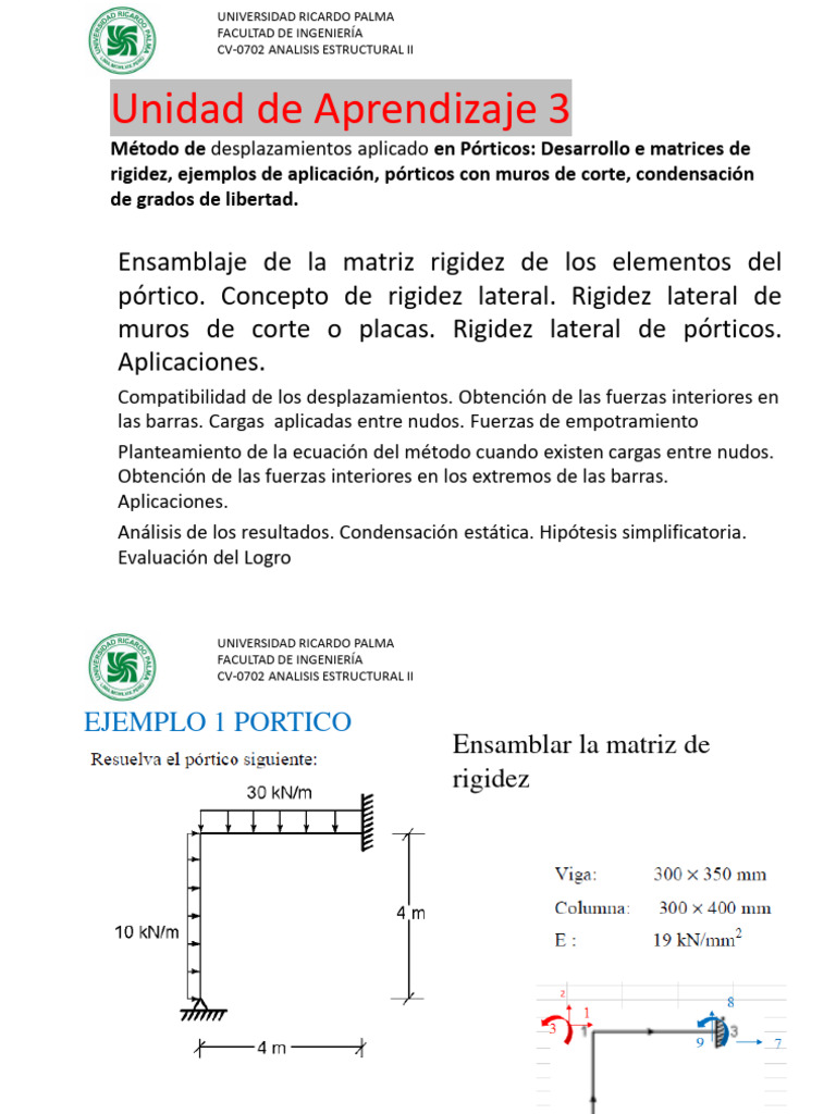Seminario 5 Desarrollo | PDF | Rigidez | Análisis estructural