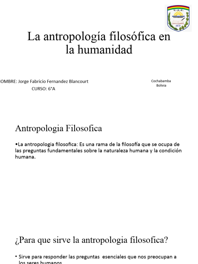 Antropologia Filosofica | PDF