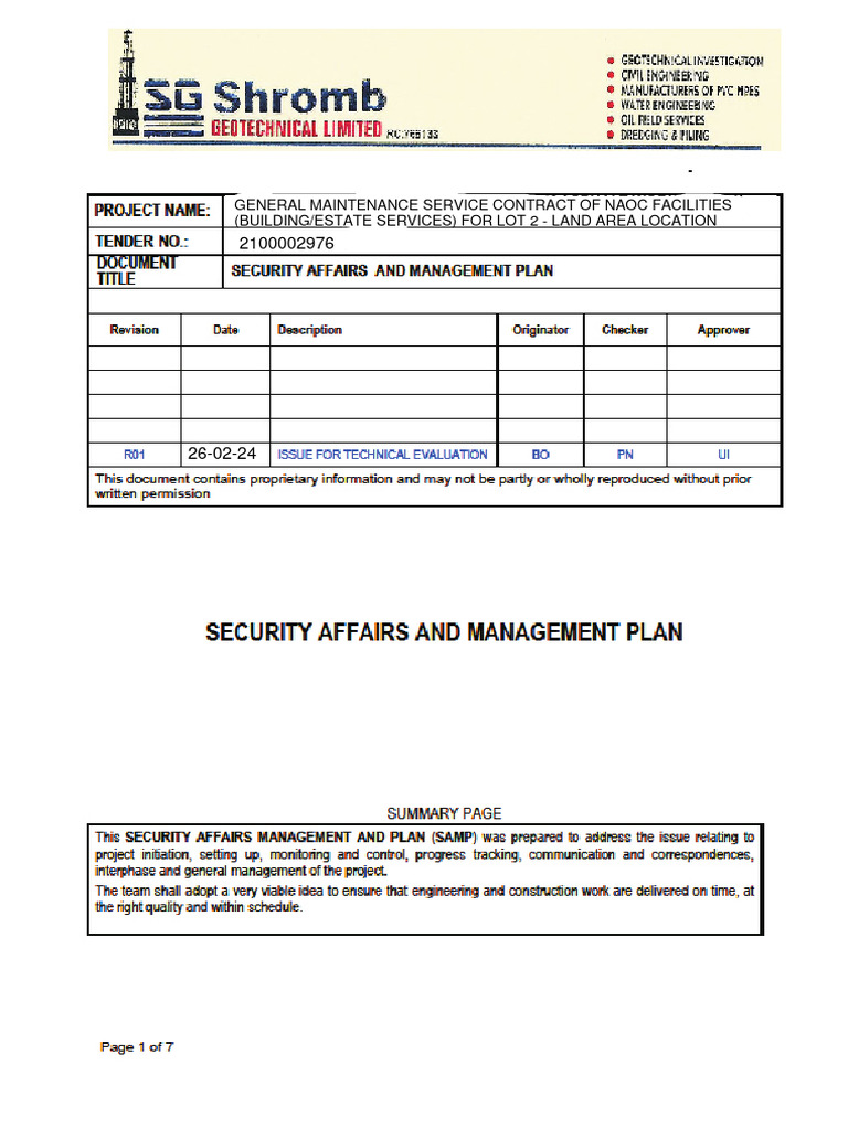 Security Management Plan | PDF | Security Guard | National Security