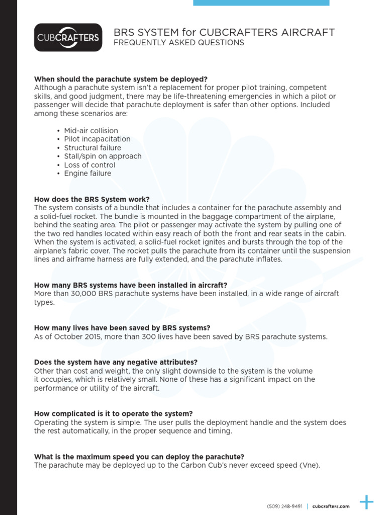 Brs Faq | PDF | Parachute | Aircraft