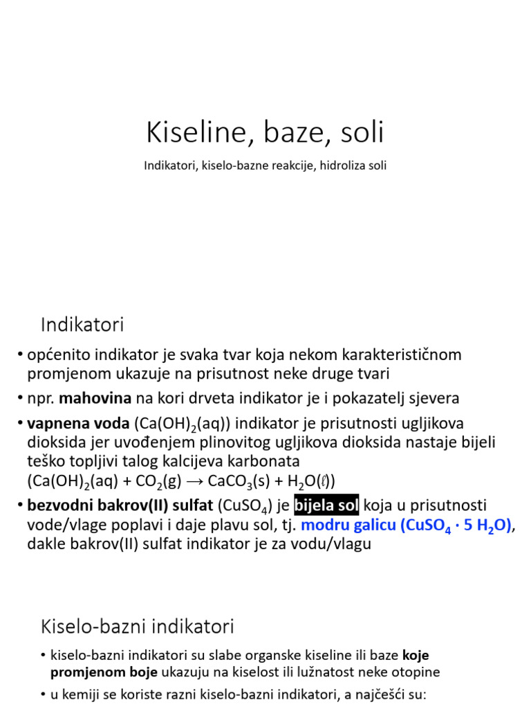 Kiseline, Baze, Soli - 2. Dio | PDF