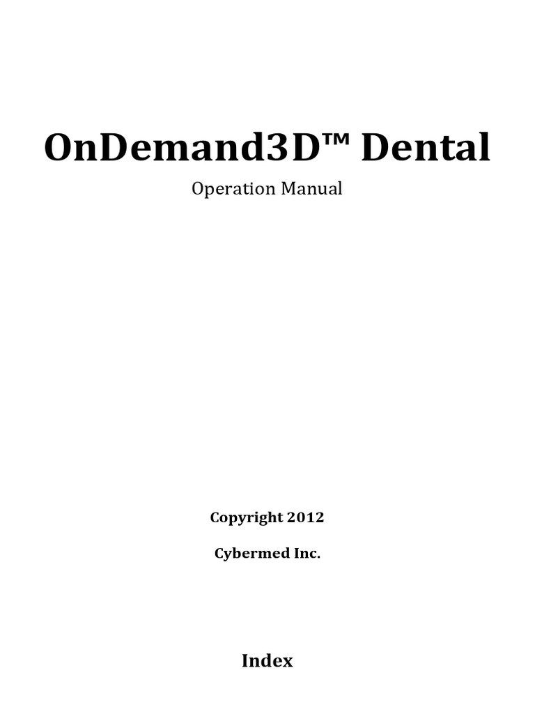 OnDemand3D Dental Manual (EN) | PDF | Computer File | Dvd