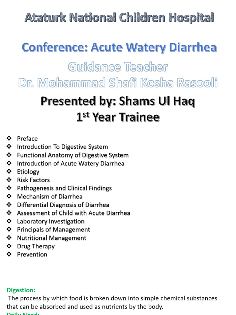 Acute Watery Diarrhea (1399-05-22) | PDF | Human Digestive System ...