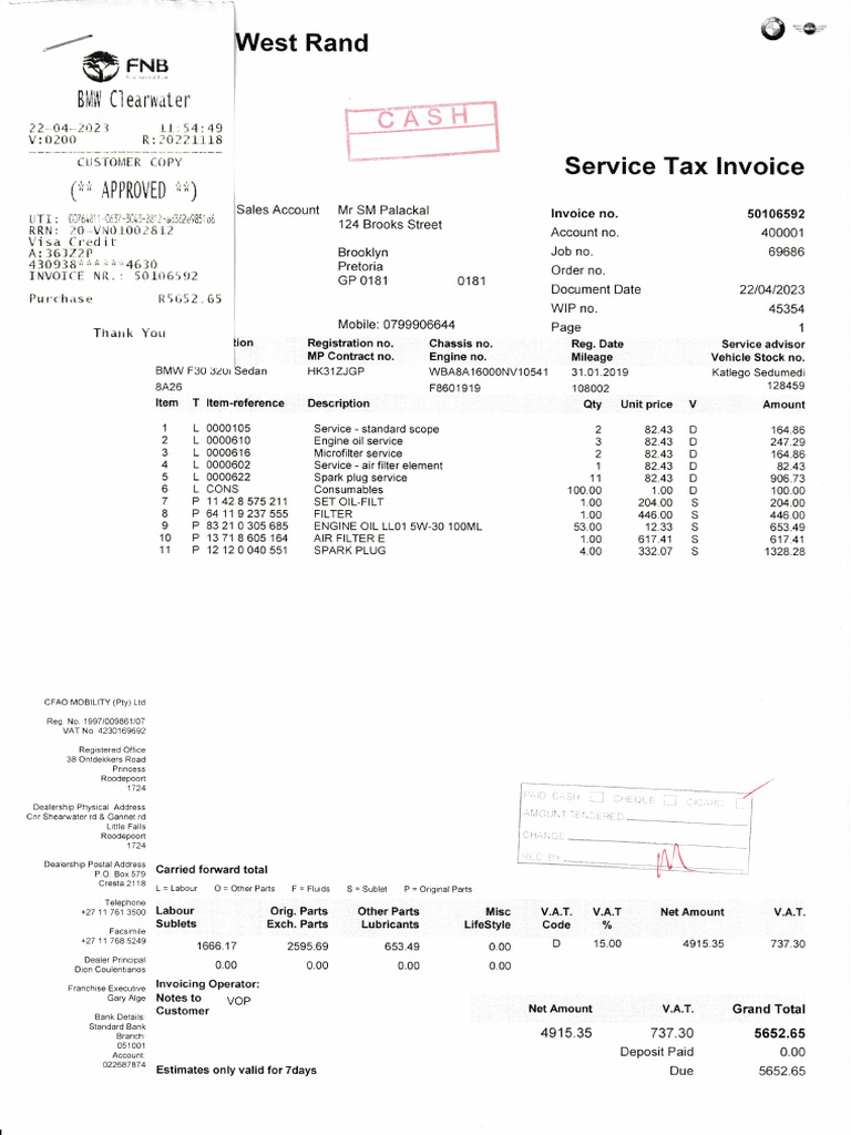 BMW Service Cost | PDF