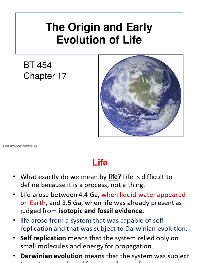 The Origin and Early Evolution of Life - Chapter 17 | PDF | Rna | Abiogenesis