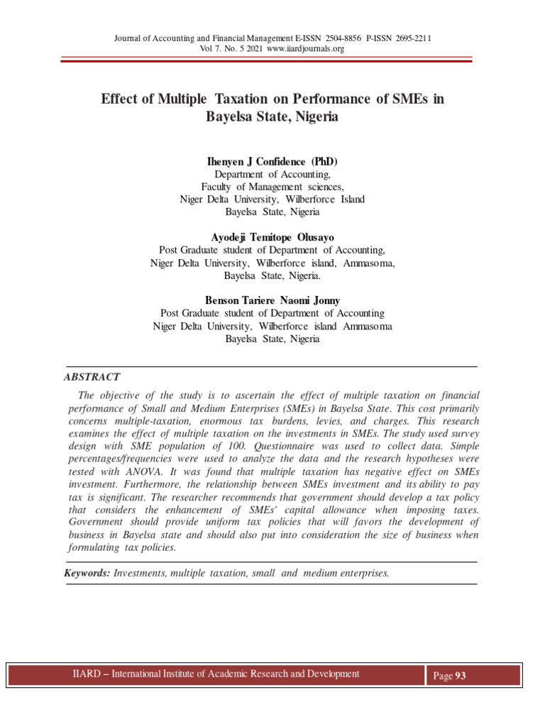 Effect of Multiple Taxation | PDF | Taxes | Small And Medium Sized Enterprises