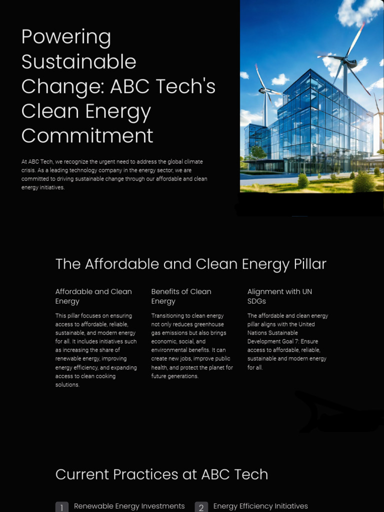 ABC Tech's Clean Energy Commitment | PDF | Sustainable Energy ...